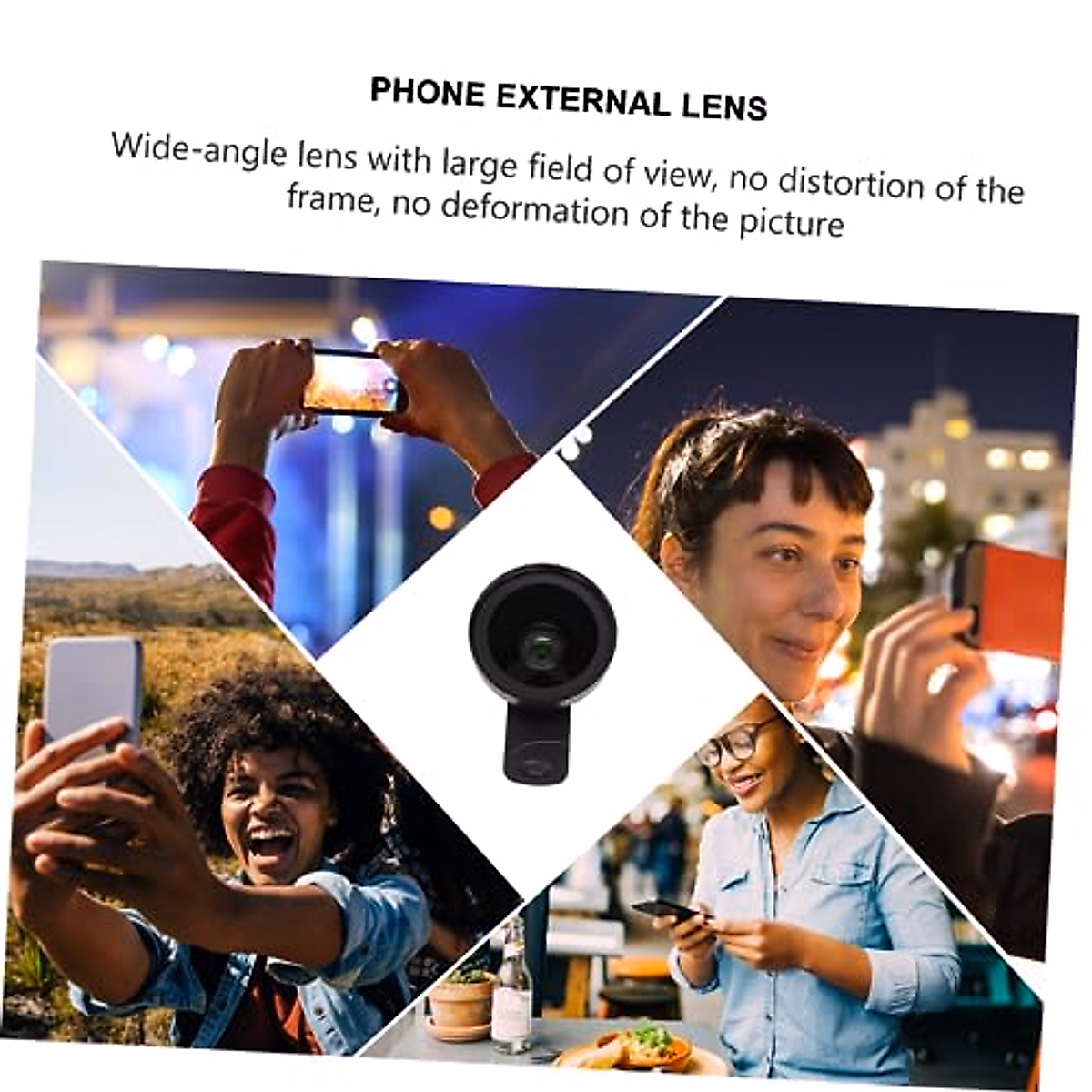 UKCOCO 3pcs Set Tablet Smart Phone Aviation Aluminum Alloy Intelligent telephoto Lens Cell Phone Universal Clip Suite 0.45X Wide Angle Lens Clip Appendix Clip on Phone Camera Lens