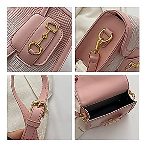 ENMESI Womens Quality PU Leather Shoulder Crossbody Bags Teenage Girls Bag Luxury Square Purses (Color : Black, Size : 8 * 6 * 3inch)