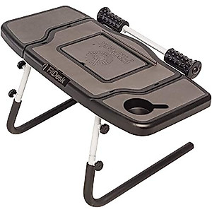 FitDesk Table Top Standing Desk with Massage Rollers and Forearm Supports - Soft Grip Surface Tablet Holder - No Scratch Grip Legs - Height Adjustable Range from 11" to 20"