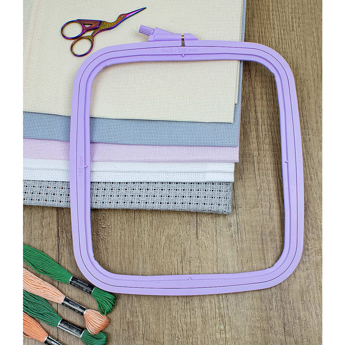 4Pcs Embroidery Hoops, Set of High Quality Cross Stitch Hoops, Needlework Hoop, Stitching Hoops (Purple)