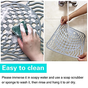 Coopay 2 Pack Kitchen Sink Mat PVC Eco-friendly Kitchen Stainless steel/Porcelain Dish Drying Pad Sink Protector for Bottom of Kitchen Sink, Fish Pattern Design, 11.8 x 11.8 Inches (Gray)