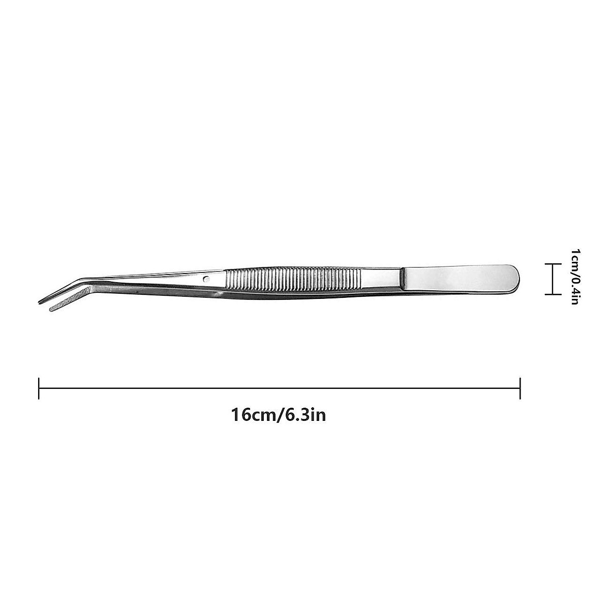 Stainless Steel Tweezers, with Curved Serrated Tip Multipurpose Tweezers Sewing Machine Tweezers Forceps for Craft Repairing (5PCS)