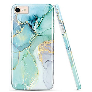luolnh iPhone SE 2022 Case/iPhone SE 2020 Case,iPhone 7 8 Case,Marble Design,Shockproof Clear Bumper TPU Soft Case Rubber Silicone Skin Cover Case for iPhone 6 6s 7 8(Abstract Mint)