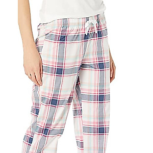 Amazon Essentials Women's Poplin Sleep Pant, Pink Plaid, Medium