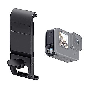 Replacement Side Door for GoPro Hero 11/10/9 Black Aluminum Alloy Removable Battery Cover Protective Type-C Charging Port Adapter Repair Part Camera Accessories (Battery case for Gopro 10)
