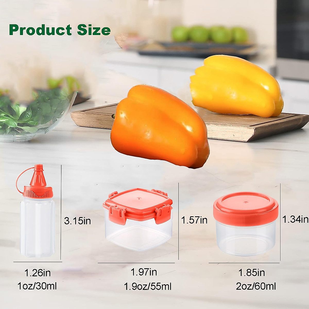 9 Pack Mini Plastic Sauce Squeeze Bottles Seasoning Boxes Salad Dressing Containers, Tiny Condiment Squeeze Bottles for Kids Lunch Box Accessories, 1-2 Ounce ( 3 style, orange/green/gray)