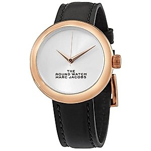 Marc Jacobs Women's The Round Watch 32mm, Black/Rose Gold, One Size