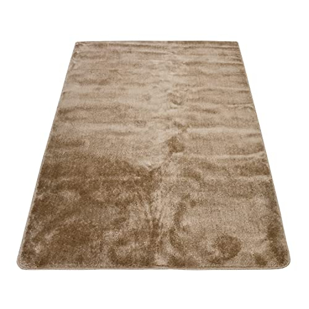 Euro Collection Solid Color Area Rug Rugs Slip Skid Resistant Rubber Backing Machine Washable More Color Options (Beige, 3'3" x 4'11")