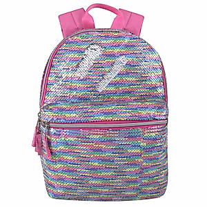 Mini Sequin Backpack Purse for Girls, Teens, Women - Rainbow Mini Backpack for Girls (Neon Rainbow)