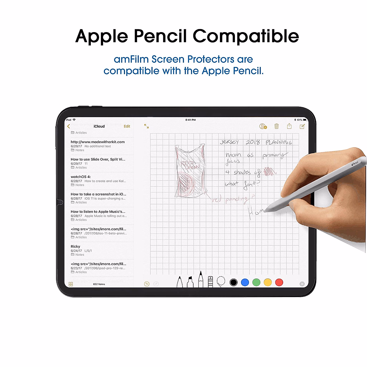 amFilm Glass Screen Protector for iPad Mini 6 (2021), 9H, Apple Pencil 2nd Compatible, Tempered Glass, 2 Pack