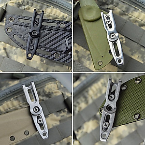 TONIFE Pocket Clip for Kydex Sheath Outdoor Knife Accessory with Multiple Hole Distances and Thickness Options (Black Titanium)