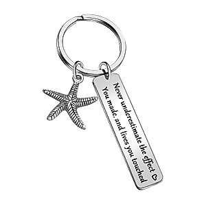 JIUSHUN Coworker Appreciation Keyring starfish poem jewelry Coworker gift Social Worker Thank You Keychain Volunteer Appreciation Gift Coworker Keychain Social Worker Keychain Social Worker gift