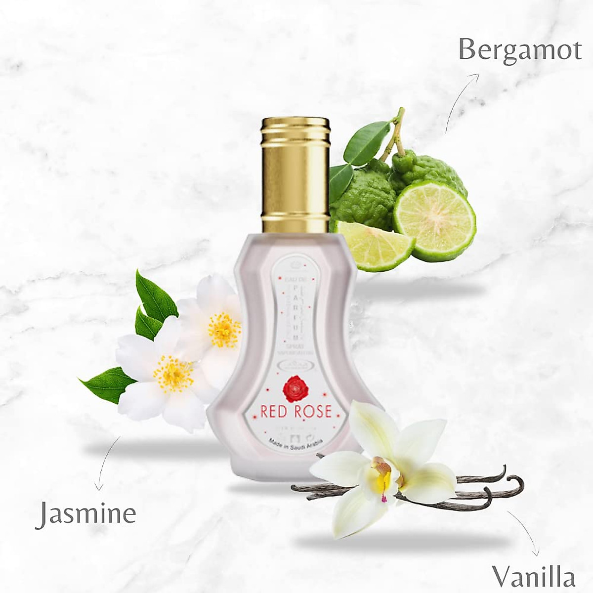 Al Rehab Red Rose Eau de Parfum Spray for Women, 1.2 Ounce / 35ml