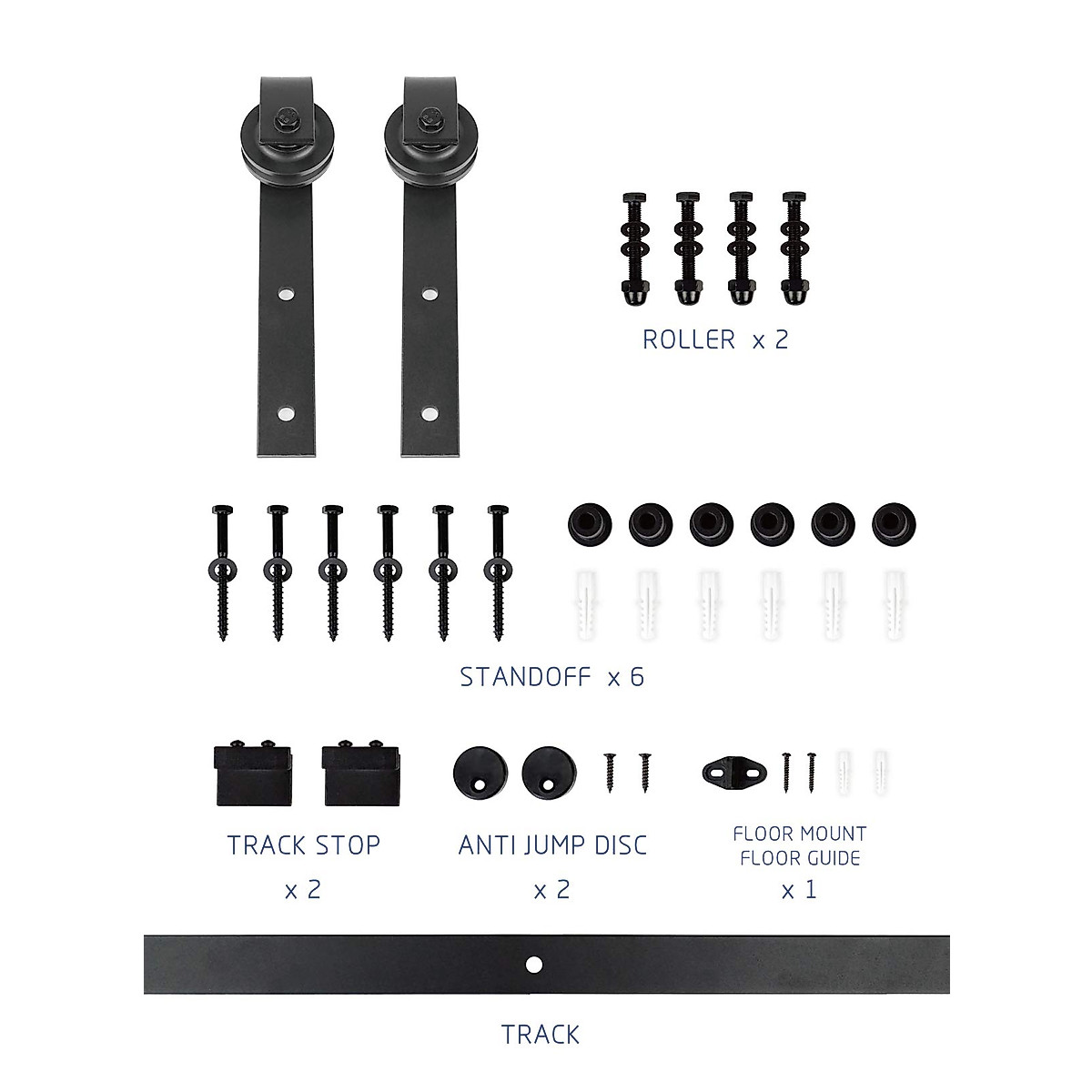 S&Z TOPHAND® 36 in x 84 in Brown British Brace Knotty Barn Door with 6.6FT Sliding Door Hardware Kit/Double -Sided Door Handle/Solid Wood/Double Surfaces/Simple Assembly is Required