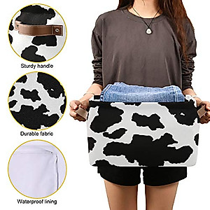 AUUXVA Rectangle Storage Basket Animal Cow Print Collapsible Storage Bin Laundry Hamper Toy Organizer for Bedroom Shelf Nursery Home Closet & Office