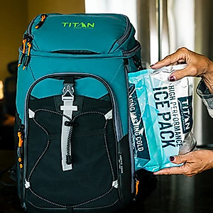 Arctic Zone Titan Deep Freeze 30 Can Insulated Backpack Cooler Bag with Ice Wall Packs, Pine