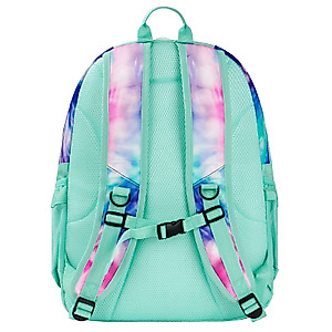 Choco Mocha Tie Dye Backpack for Teen Girls, Travel School Backpack for Girls Middle School Large Bookbag 18 Inch, Teal Green