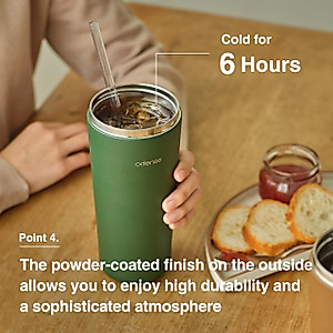 Odense Legodt Straw Tumbler 24oz - Double Stainless Vacuum Insulated Tumbler with Lid & Straw - Travel Mug, Water Bottle for Iced Coffee & Iced Tea, Cold Drinks, Dishwasher Safe(Orange Carrot)