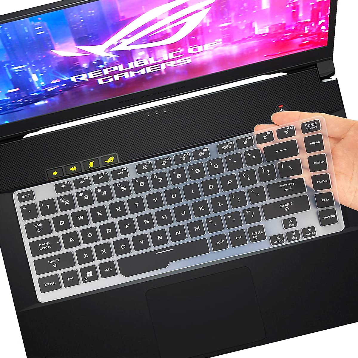Keyboard Cover for 2020 2019 ASUS ROG Strix G15 G512 G531 G512LW G512LI G512LU G531GD G531GT G531GU G531GV G531GW, ROG Strix Scar 15 G532 G532WS -Black