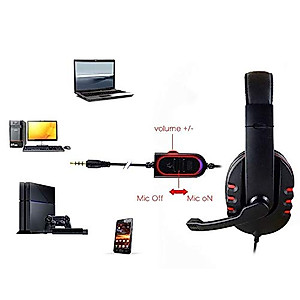 Wired Gaming Headphones 40Mm Driver Bass Stereo With Mic