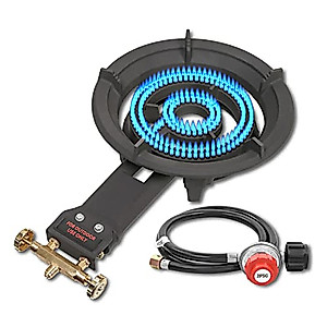 Concord 30" Powder Coated Steel Comal Stand with Roadster Single Propane Burner. Great for Discada, Tacos, Street Vendor, Etc.