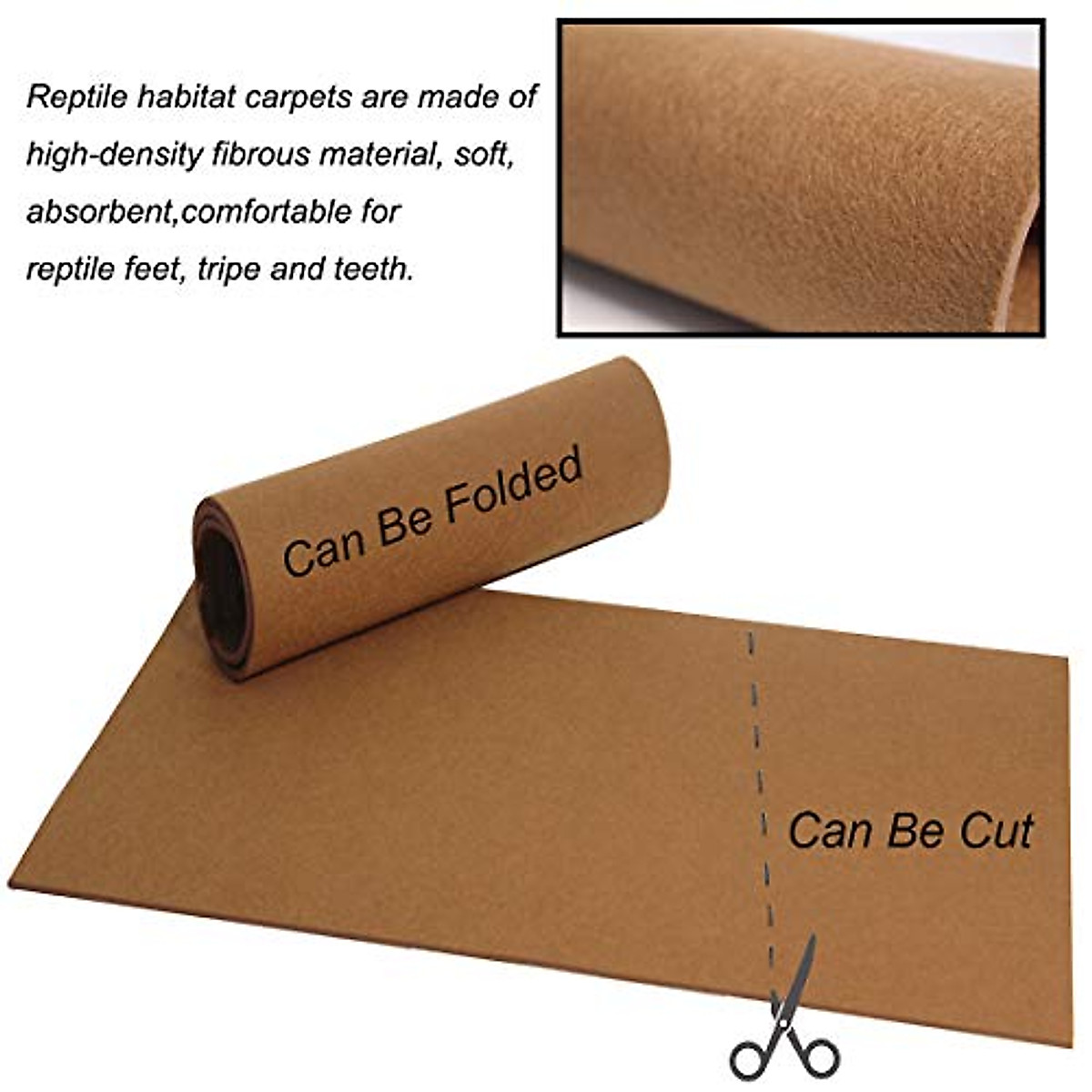 Hamiledyi Reptile Carpet Mat 4PCS Soft Tortoise Terrarium Substrate Climbing Liner for Lizards Gecko Iguana Bearded Dragon Turtles Snake Pet Bunny Rabbit Habitat Bedding