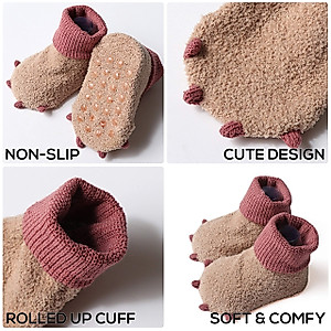 Monster Baby Boy Girl Toe Slippers Socks Shoes - Dinosaur Child Kid Slippers Babies Kids Girl's Boys Toddler Floor Socks Shoes Slipper Stay-on One Size Multicolor