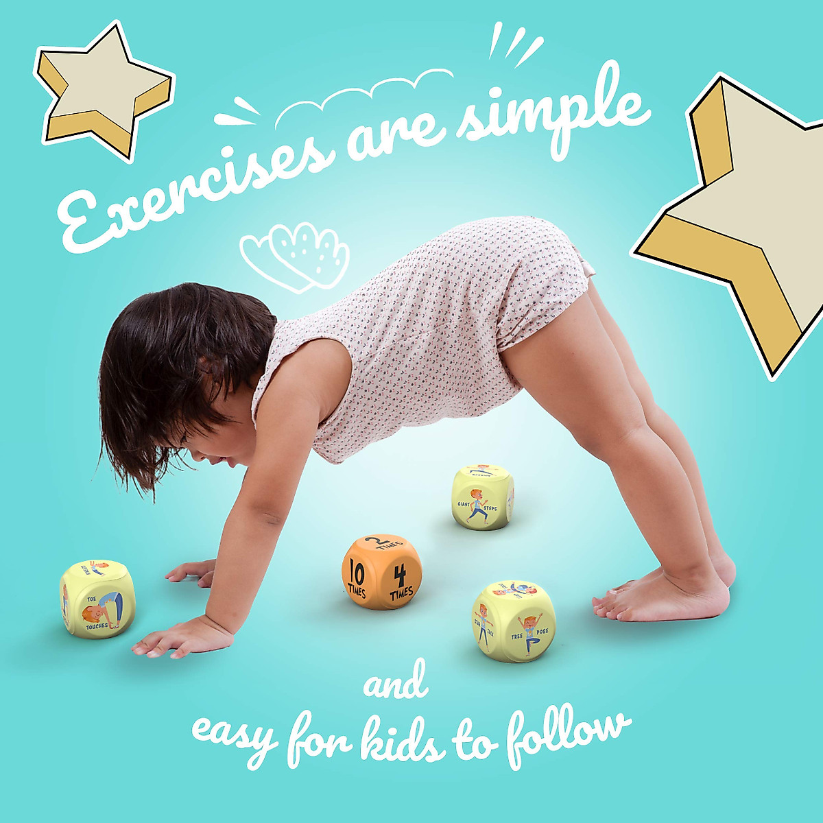 Skywin-Exercise Dice, Fun 1 Pack Workout Dice for Kids Solo or Group Classes, 6-Sided Foam Fitness Dice for Home, Classroom and Physical Education Learning