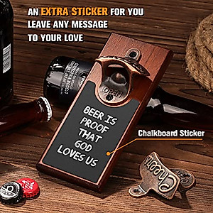Gifts for Men Dad, Wall Mounted Magnetic Beer Bottle Opener, Valentines Day Anniversary Birthday Gift for Him Husband Grandpa, Cool Stuff Gadgets Housewarming Wedding Presents