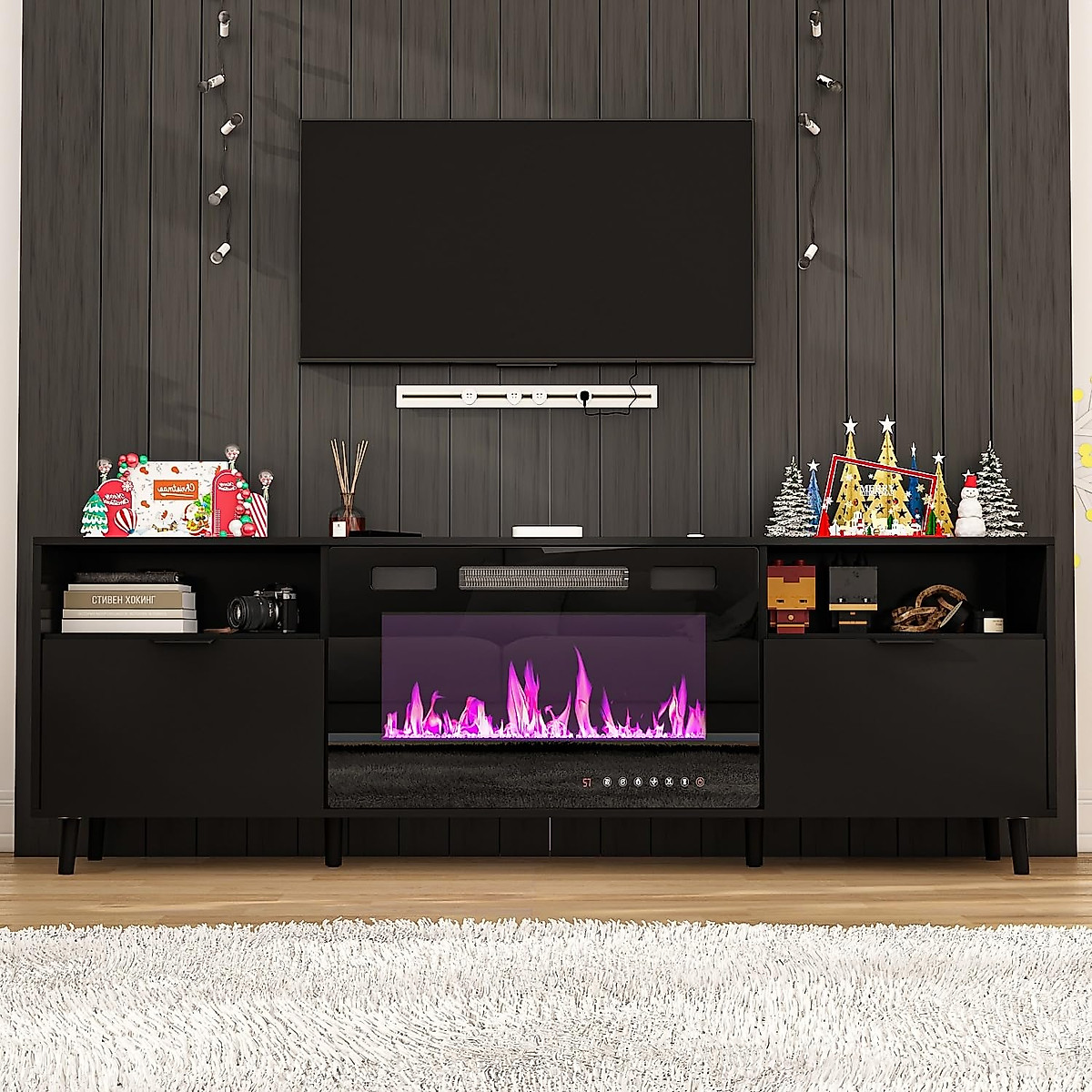 Overstock Fireplace TV Stand Electric Fireplace TV Console w/Remote Control Electric Fireplace Only