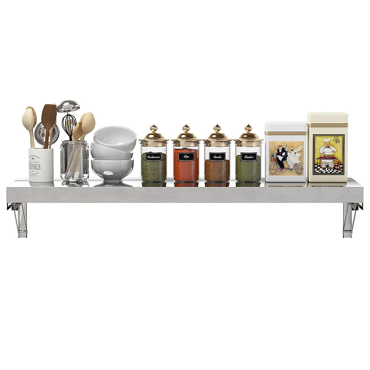 lukar Concession Shelf,Foldable Concession Shelf for Food Truck,Stainless Steel Folding Wall Shelf Food Shelf Stand Serving for Concession Windows,36" x 12"