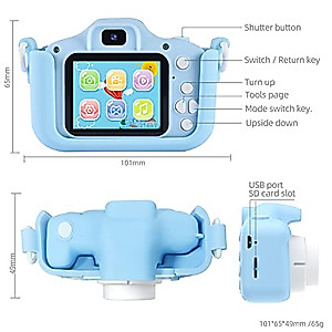 YUE3000 Upgrade Kids cat Camera,Gifts for Boys and Girls of Age 3-9, 1080P HD Digital Video Cameras for Toddler, 20M high -Definition Digital Camera, Suitable for Portable Toys with 32GB SD Card-Blue