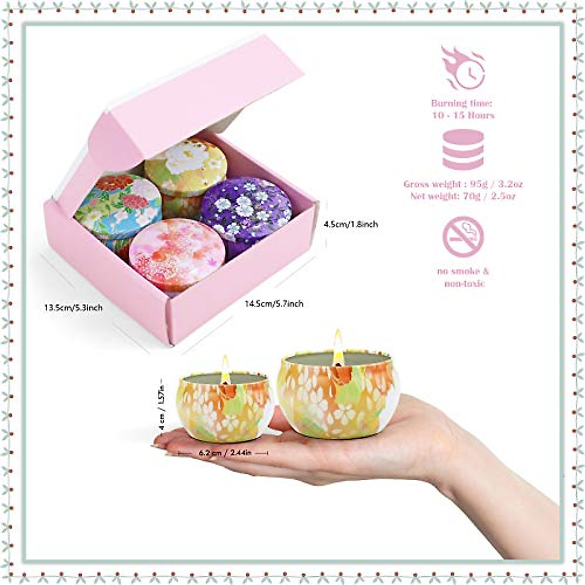 LA BELLEFÉE Scented Candles, Natural Soy Candles for Home Scented, Gifts for Mom Candles Gifts for Women, Spa, Yoga, Lavender, Blush Peony, Cinnamon Apple, Velvet Rose