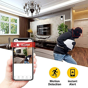 Wireless Security Camera 1080P,180 Degree Panoramic Camera with Motion Detection,Night Vision,Two-Way Audio,Home Security WiFi IP Camera for Office/Baby/Nanny/Pet Monitor (White-2 Pack)