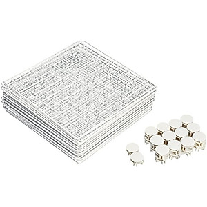 Amazon Basics Collapsible Fabric Storage Cubes Organizer with Handles, Beige - Pack of 6 & Amazon Basics 6-Cube Wire Grid Storage Shelves, 14" x 14" Stackable Cubes, White
