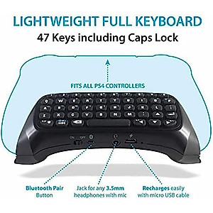 Prodico PS4 Keyboard 2.4G Wireless Chatpad for PS4 Controller Update Version