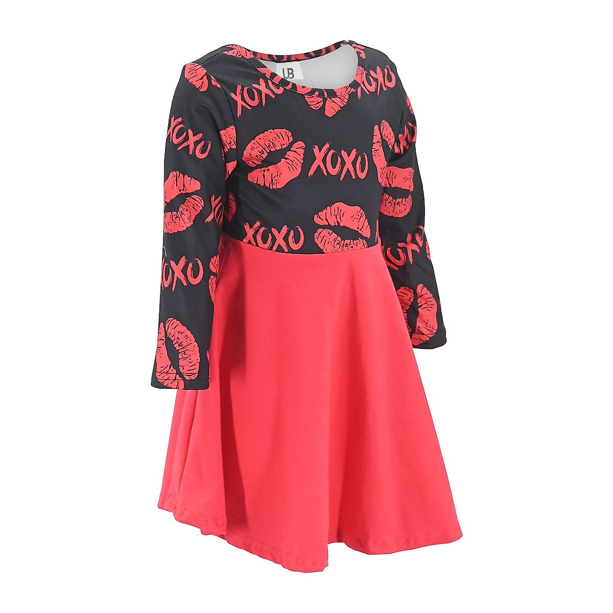 Unique Baby Girls Valentines Day Kisses Lips Tutu Dress (4Y, Red)