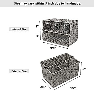 GRANNY SAYS Bundle of 2-Pack Gray Bathroom Decor Baskets & 1-Pack Plastic Cutlery Organizer