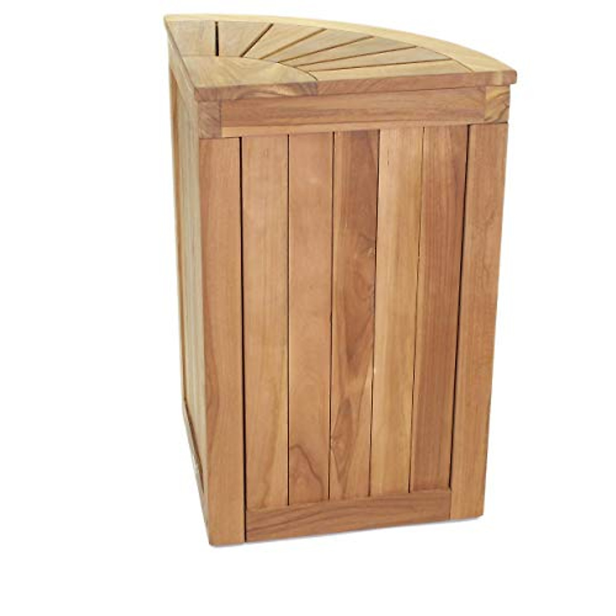 AquaTeak Kai Corner Teak Laundry & Storage Hamper