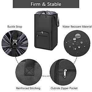 Bukere Extra Large Rolling Laundry Basket with Wheels, 90L Freestanding Collapsible Laundry Hamper Bag for Clothes Storage, Removable Wheeled Cart for College Dorm Apartment Laundry Room Bathroom