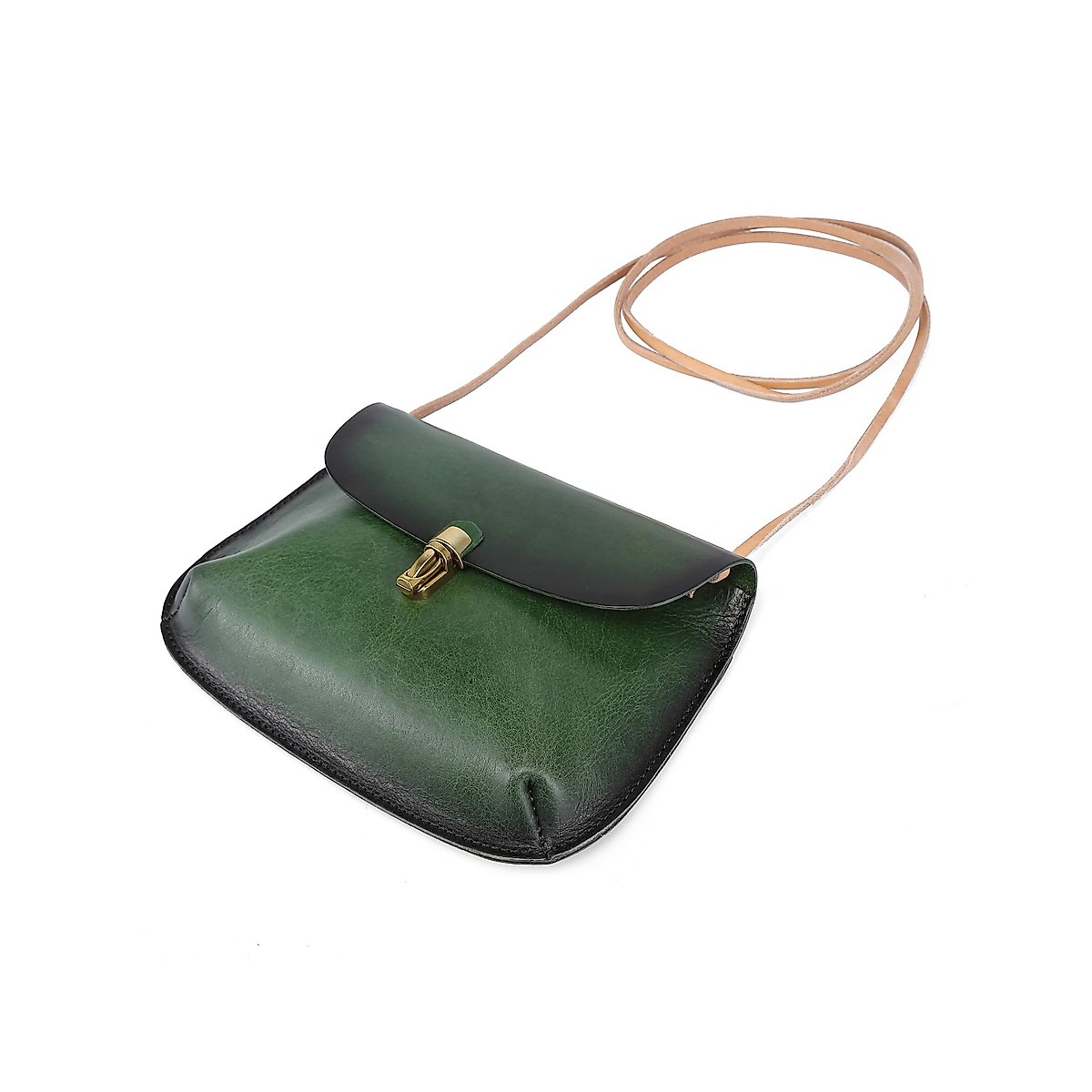 OLD TREND Ada Leather Crossbody Bag (Green Ombre)